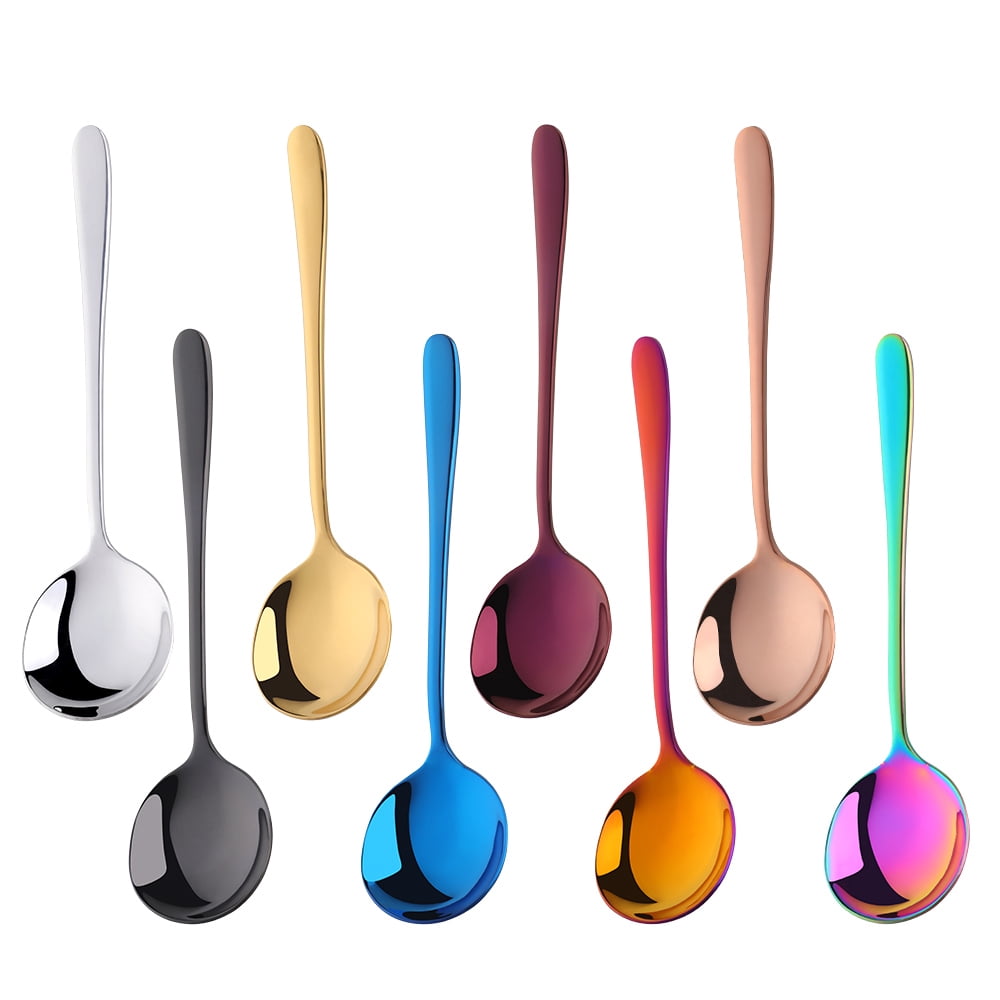 Buyer Star Stainless Steel Soup Spoons Set of 8, 7.4 inch Deep Heavy ...