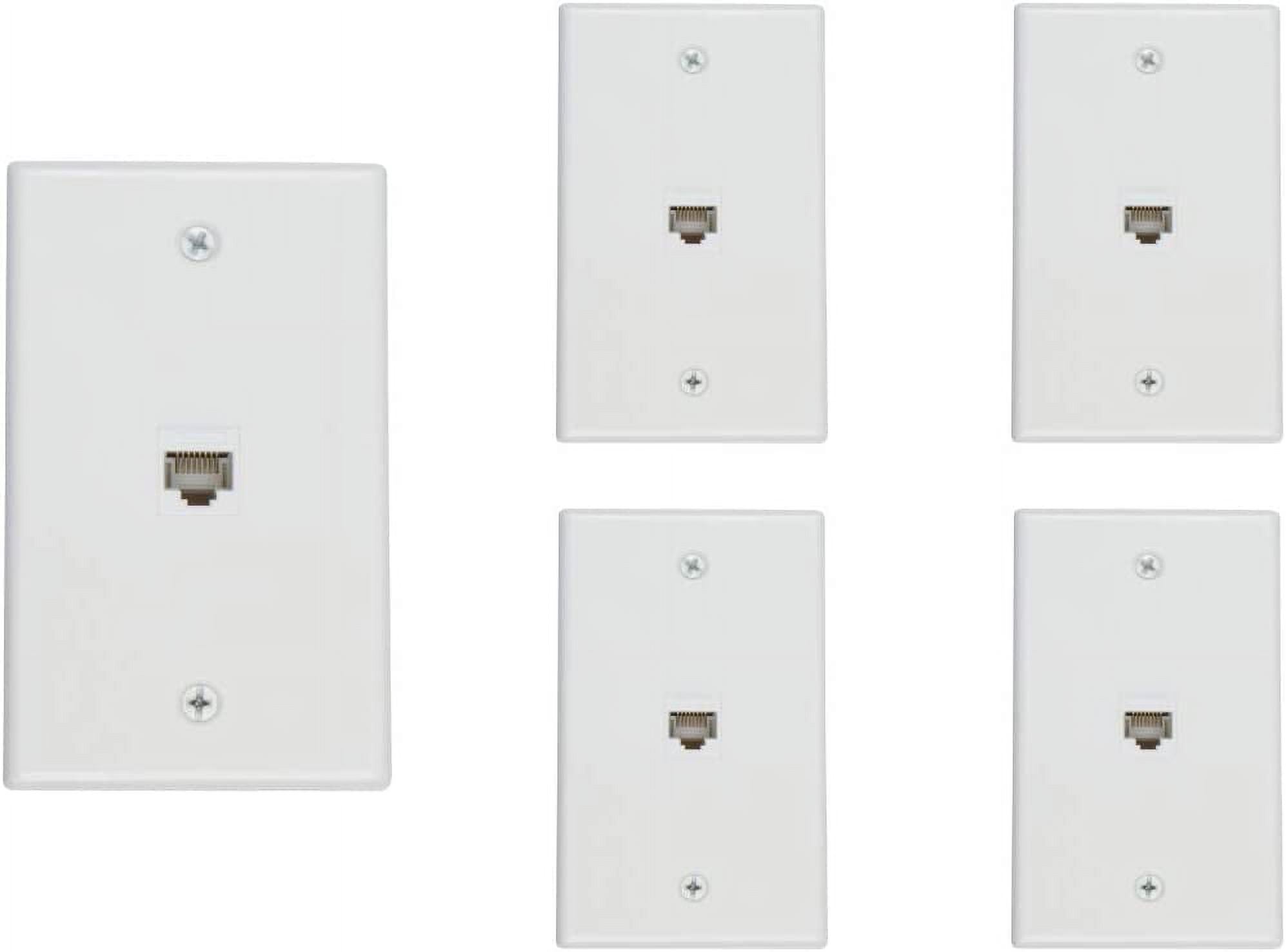 Buyer's Point 1 Port Cat6 Ethernet Wall Plate, Female-Female White (5 ...