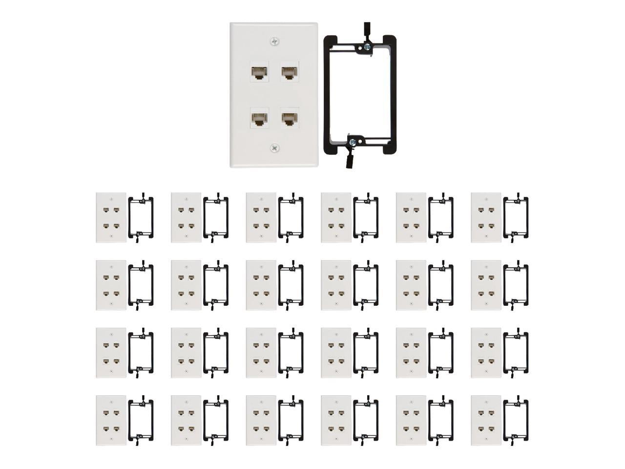 Buyer's Point 4 Port Cat6 Wall Plate, Female-Female with Single Gang ...