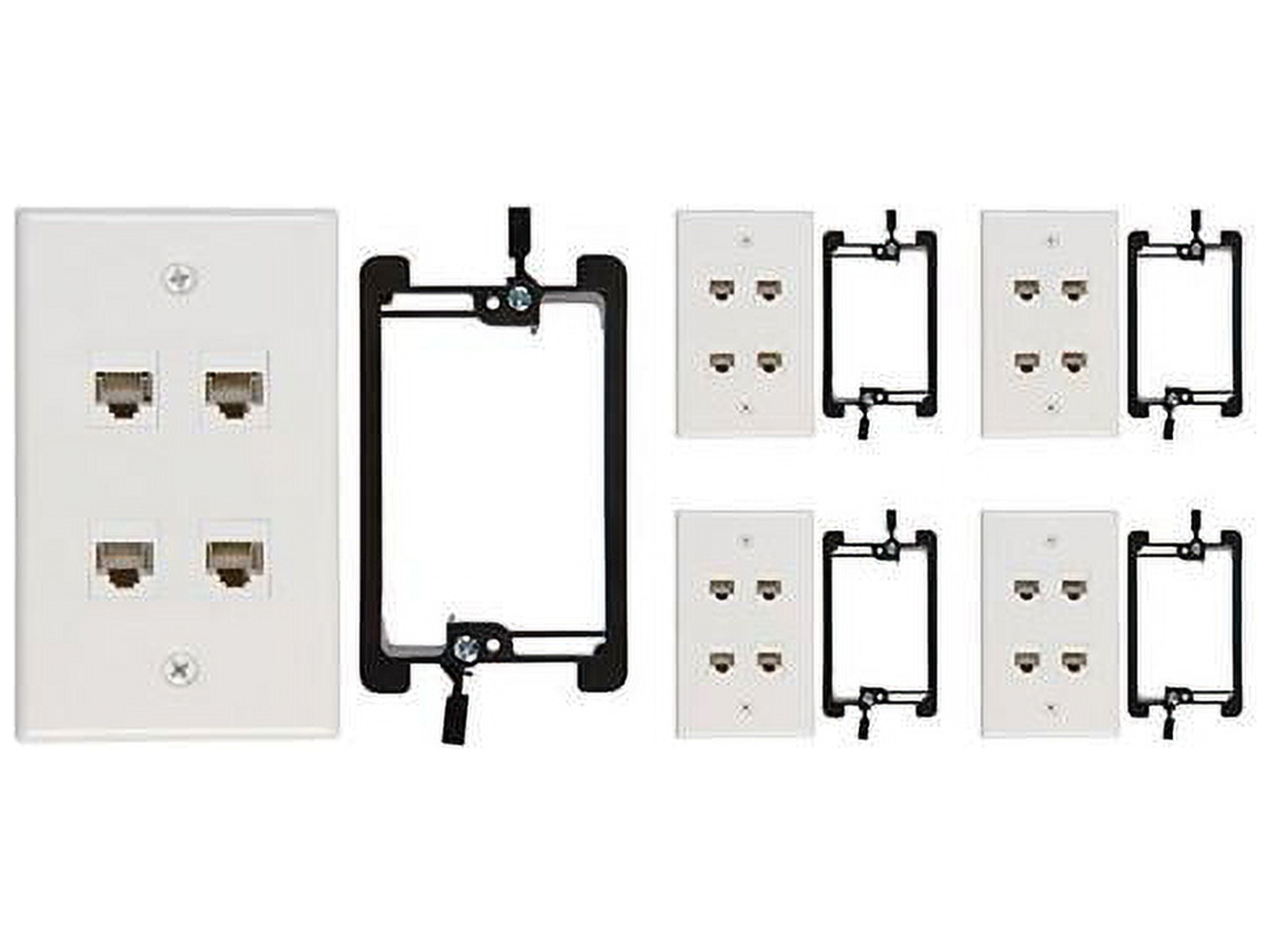Buyer's Point 4 Port Cat6 Wall Plate, Female-Female with Single Gang ...