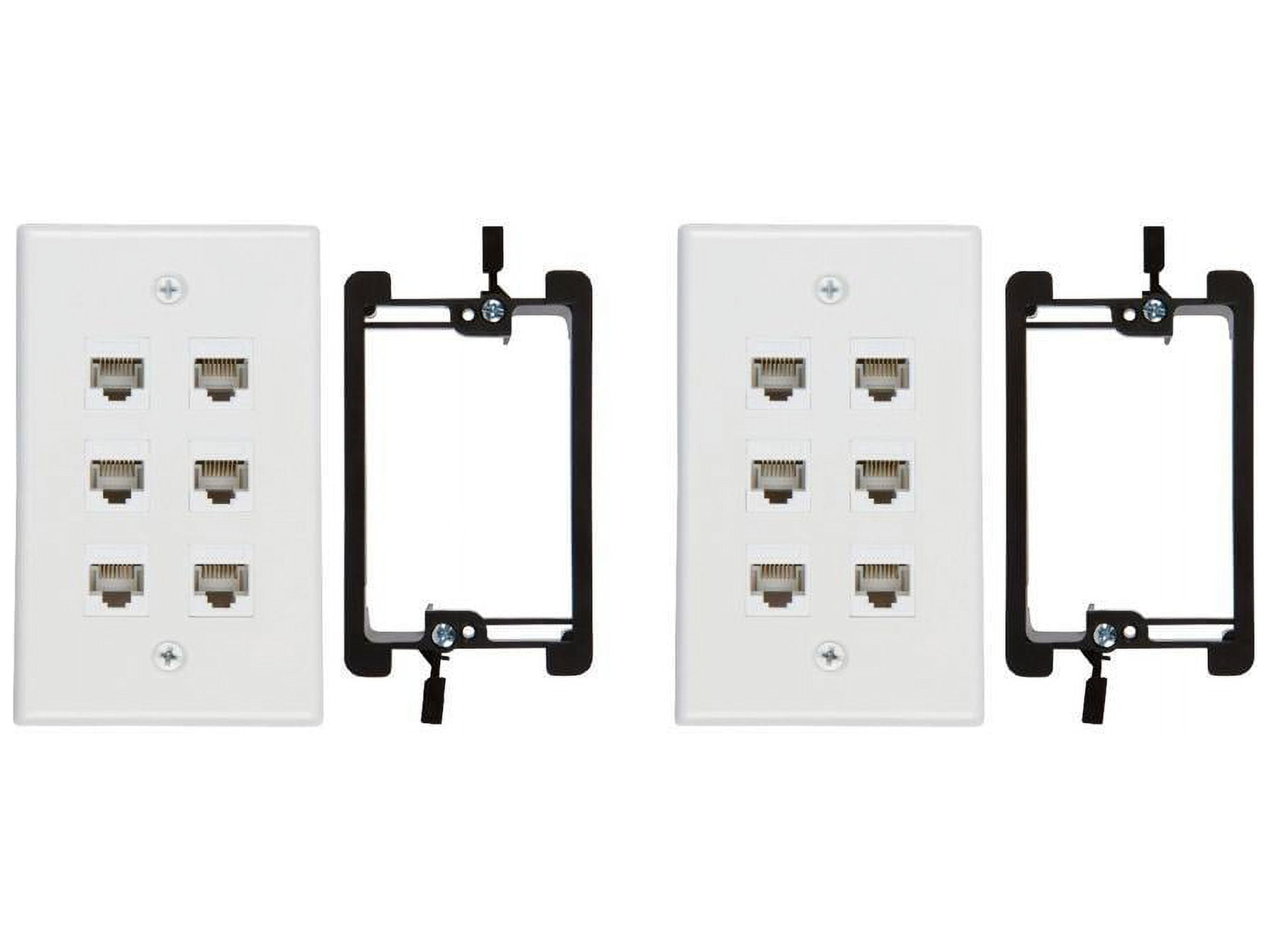 Buyer's Point 6 Port Cat6 Wall Plate, Female-Female with Single Gang ...