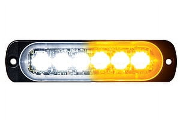 Buyers 8891902 4-3/8" Strobe Light 6 LED Amber/Clear Horizontal Mt Low ...
