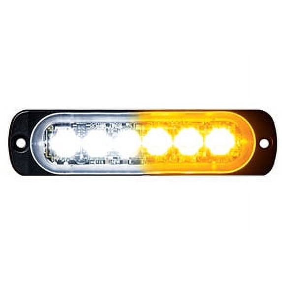 Buyers 8891902 4-3/8" Strobe Light 6 LED Amber/Clear Horizontal Mt Low ...