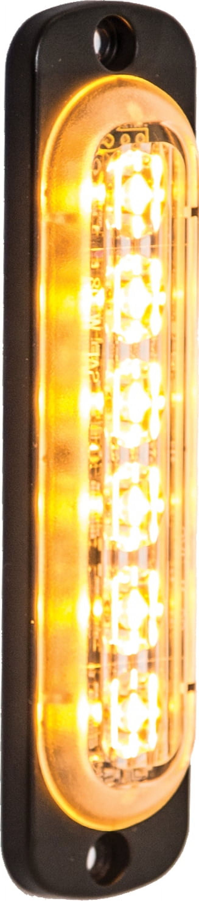 Buyers 8891910 4-3/8" Strobe Light 6 LED Amber Vertical Mount Low ...