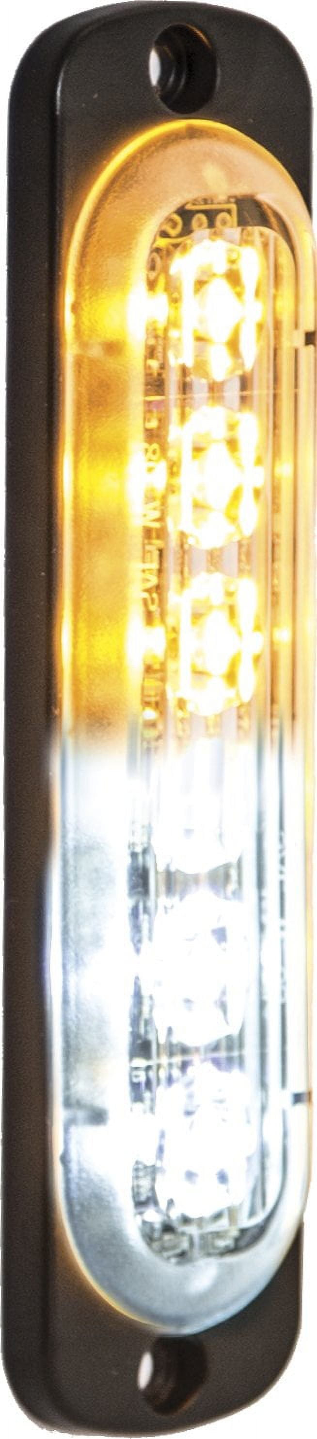 Buyers Products 8891912 LED RRF12 Strobe Light, Amber/Clear, 6 LEDs, 9 ...