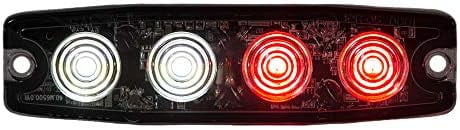 Buyers Products 8892247 4.5 Inch Ultra Thin LED Strobe Light, Clear/Red ...