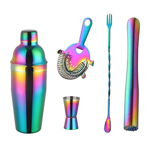 Buyerstar Bar Set 5-Piece Mixology Bartender Kit - Cocktail Shaker Set ...