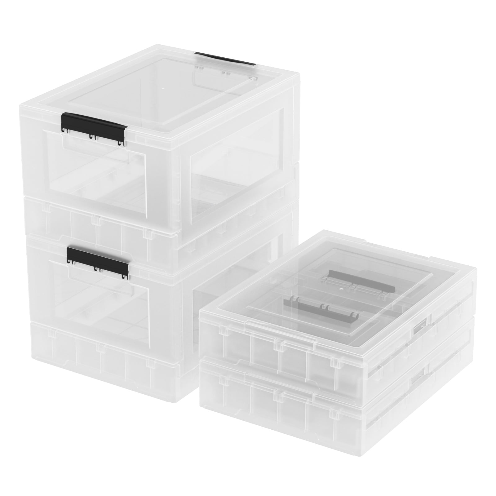 Buyitt 4 Packs 30L Collapsible Storage Bin, Folding Storage Containers ...