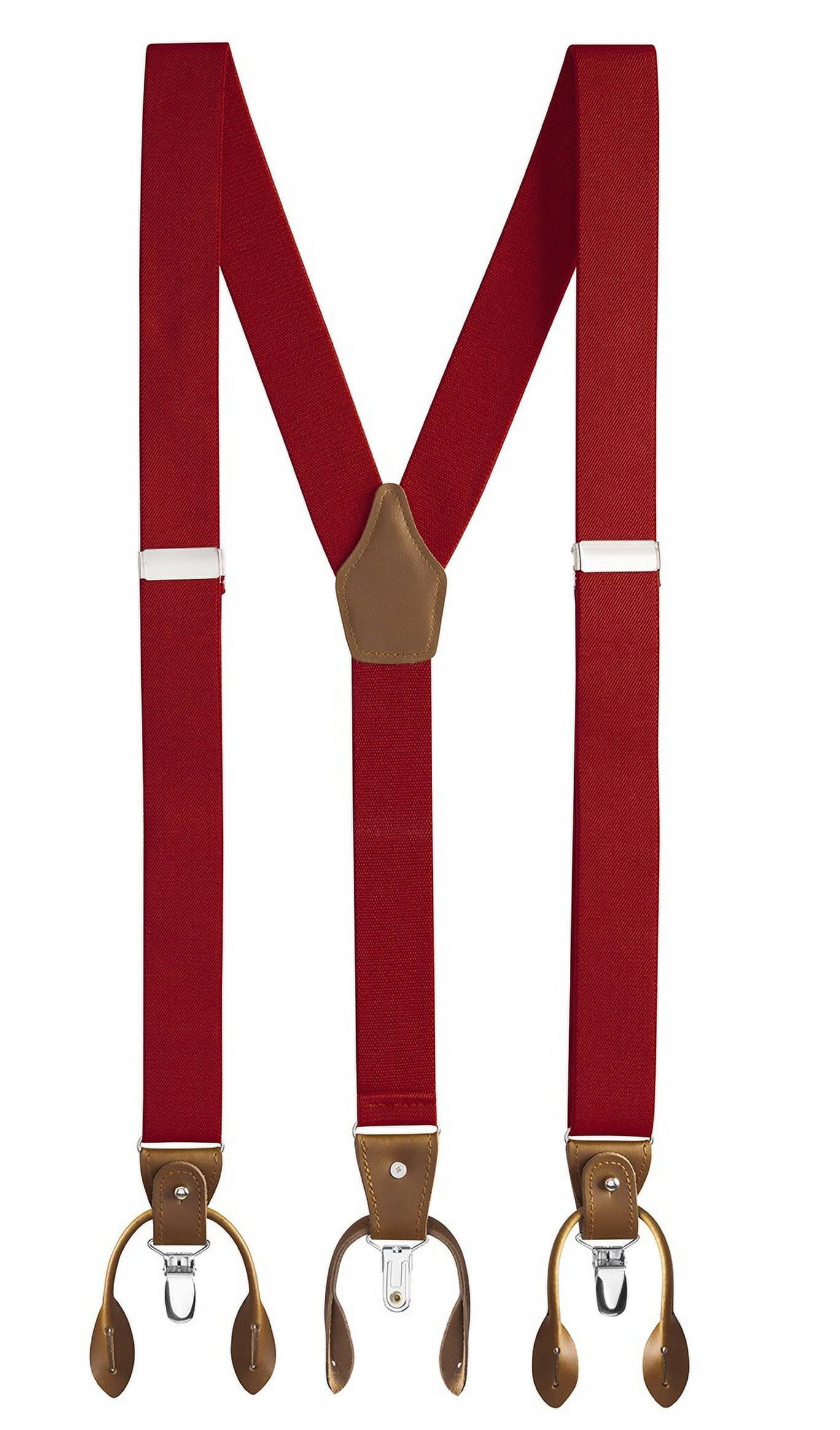 Buyless Fashion 2 Pack Suspenders For Men - 48" Adjustable Straps 1 1/4 ...