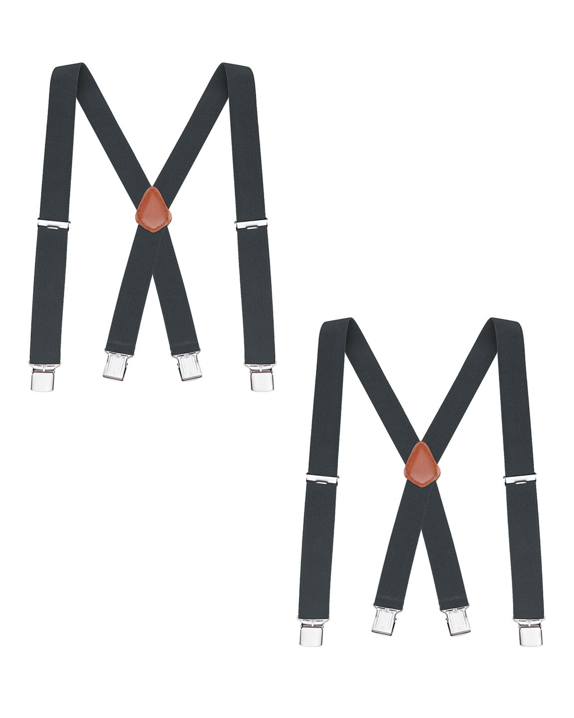 Buyless Fashion 2 Pack Suspenders for Men - 48" Elastic Adjustable ...
