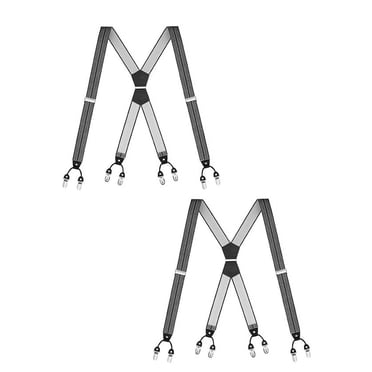 Buyless Fashion 2 Pack Suspenders for Men - 48" Elastic Adjustable ...