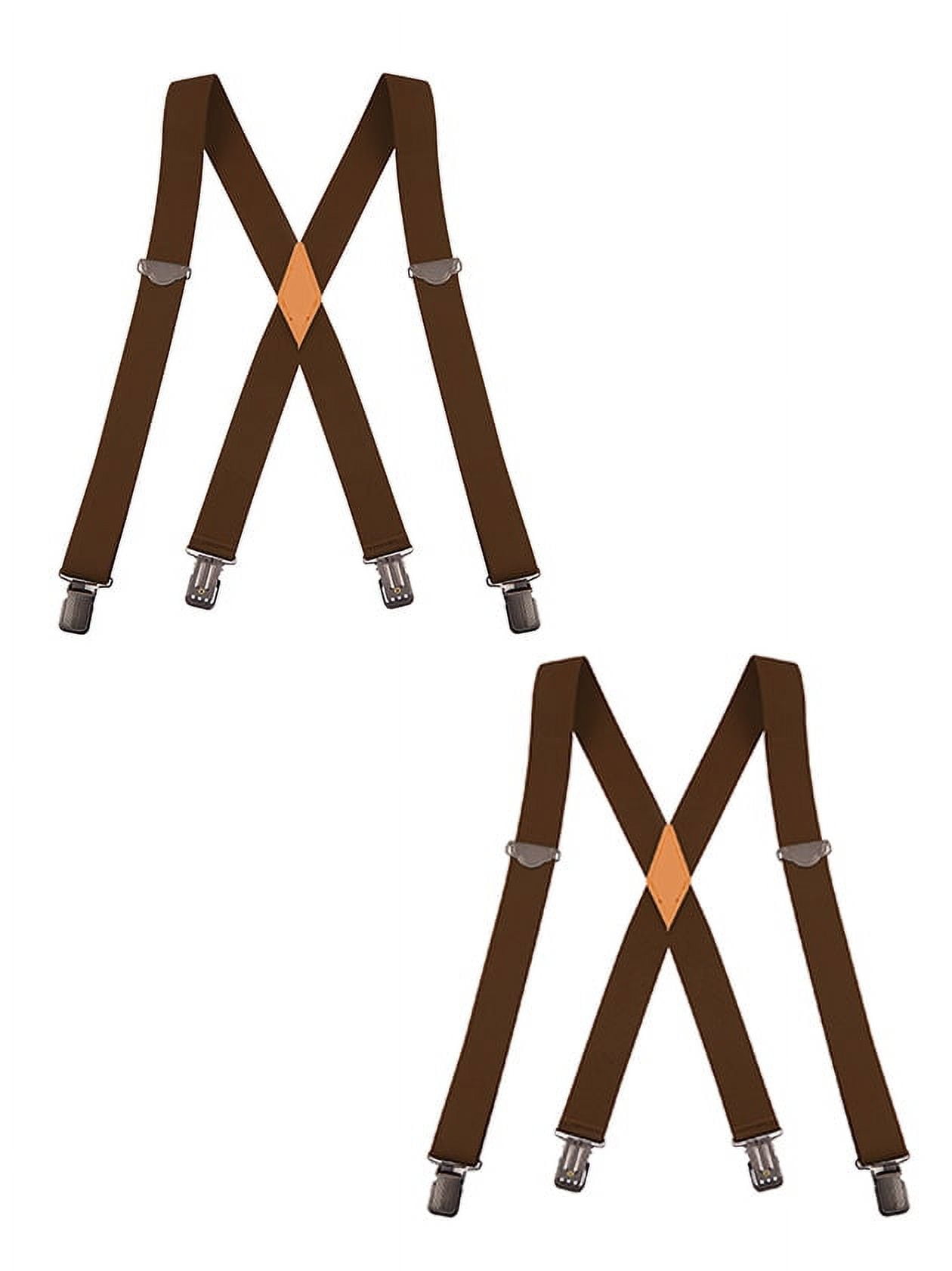 Buyless Fashion 2 pack Suspenders for Men - 48" Adjustable Straps 1 1/4 ...