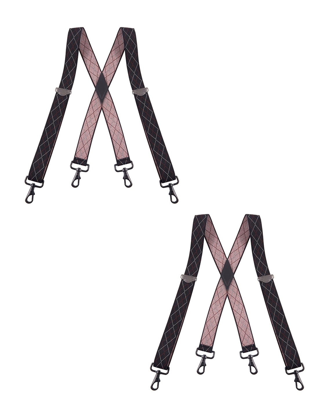 Buyless Fashion 2 pack Suspenders for Men - 48" Adjustable Straps 1 1/4 ...