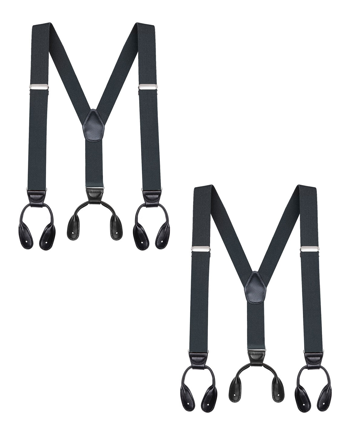 Buyless Fashion Button End 2 Pack Suspenders for Men - 48" Adjustable ...