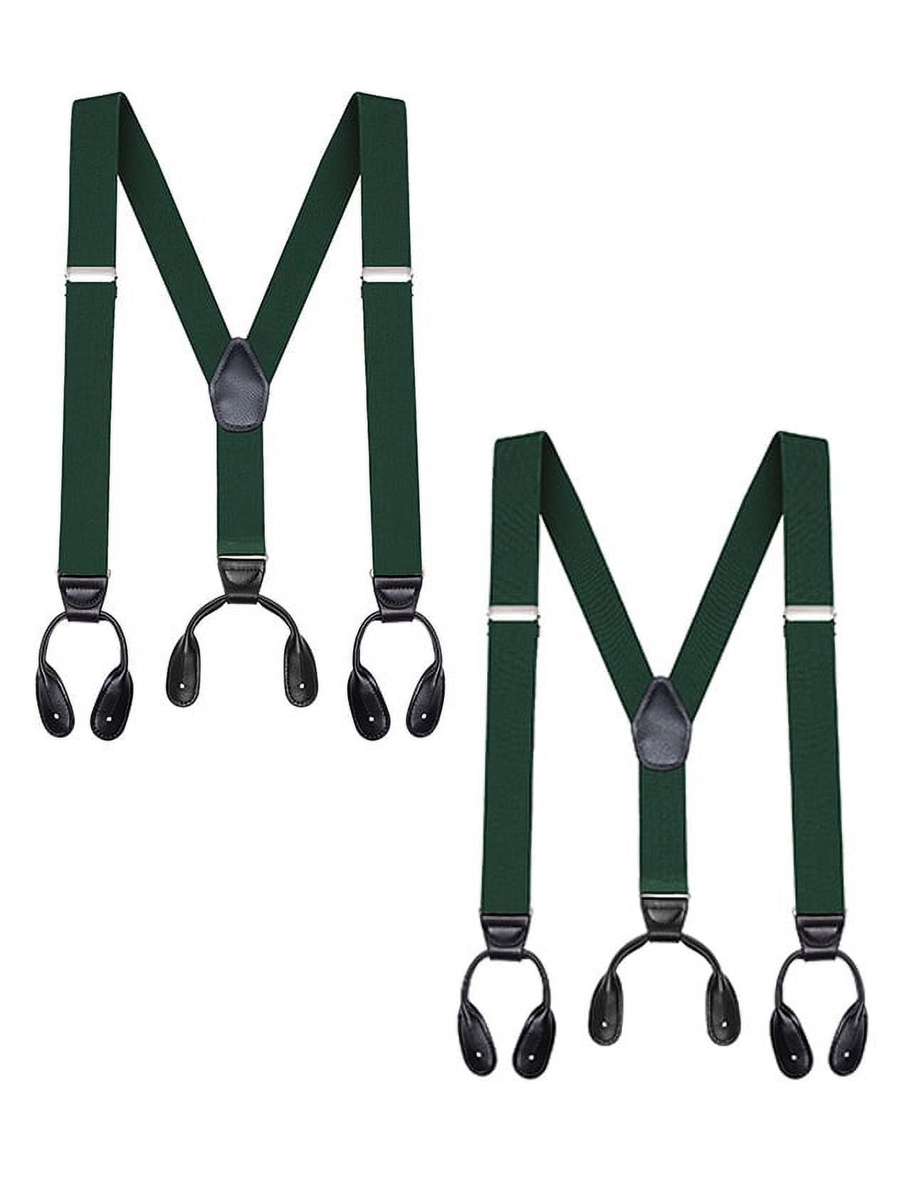Buyless Fashion Button End 2 Pack Suspenders for Men - 48" Adjustable ...