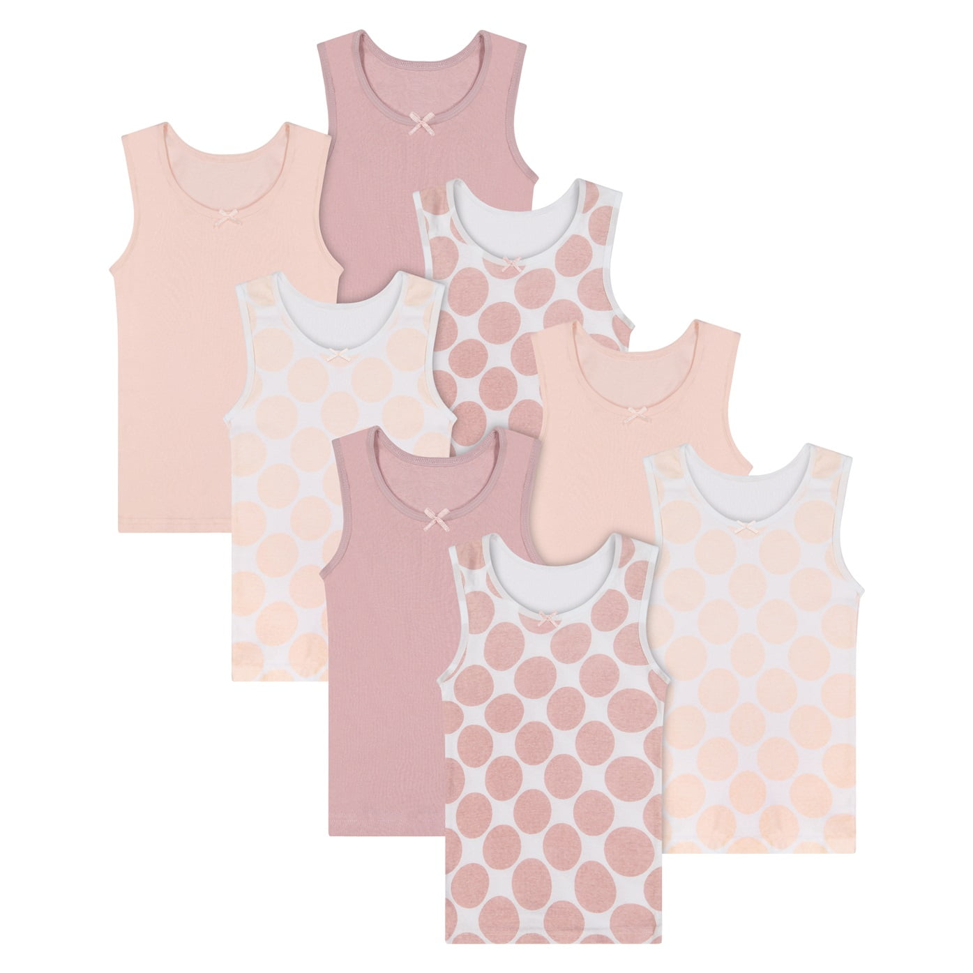Buyless Fashion Girls Tagless Cami Scoop Neck Pink Polka Dot ...