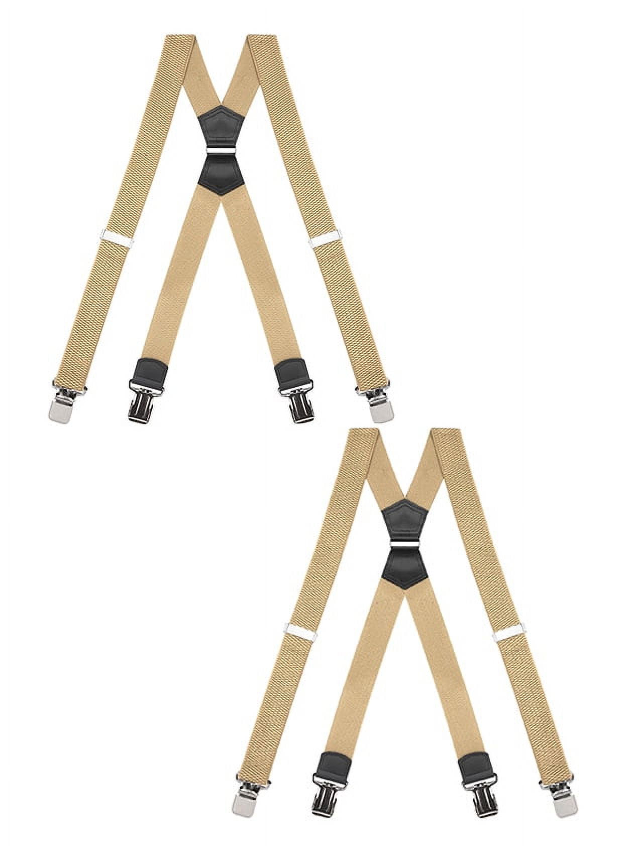 Buyless Fashion Heavy Duty 2 Pack Suspenders for Men - 48" Adjustable ...