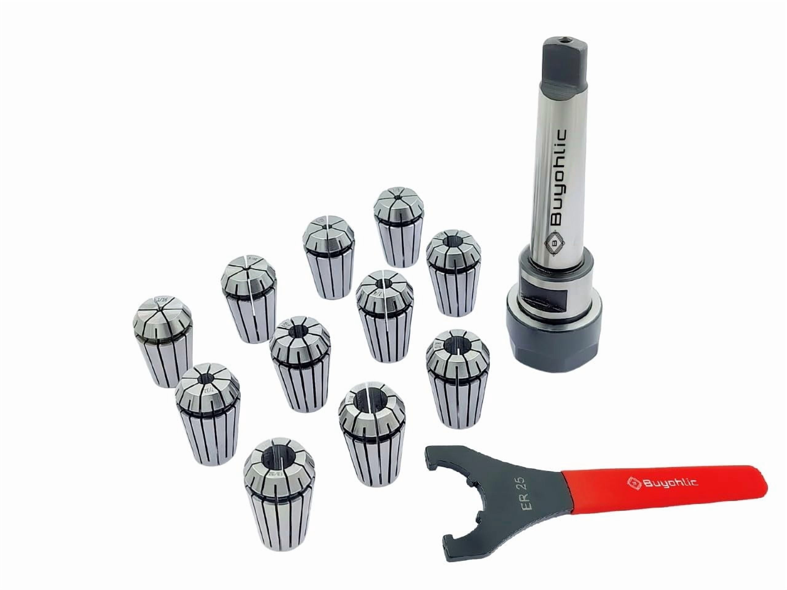 Buyohlic ER25-12 Pcs Collet Set (Range 1/8-5/8") Milling Collet Adopter ...