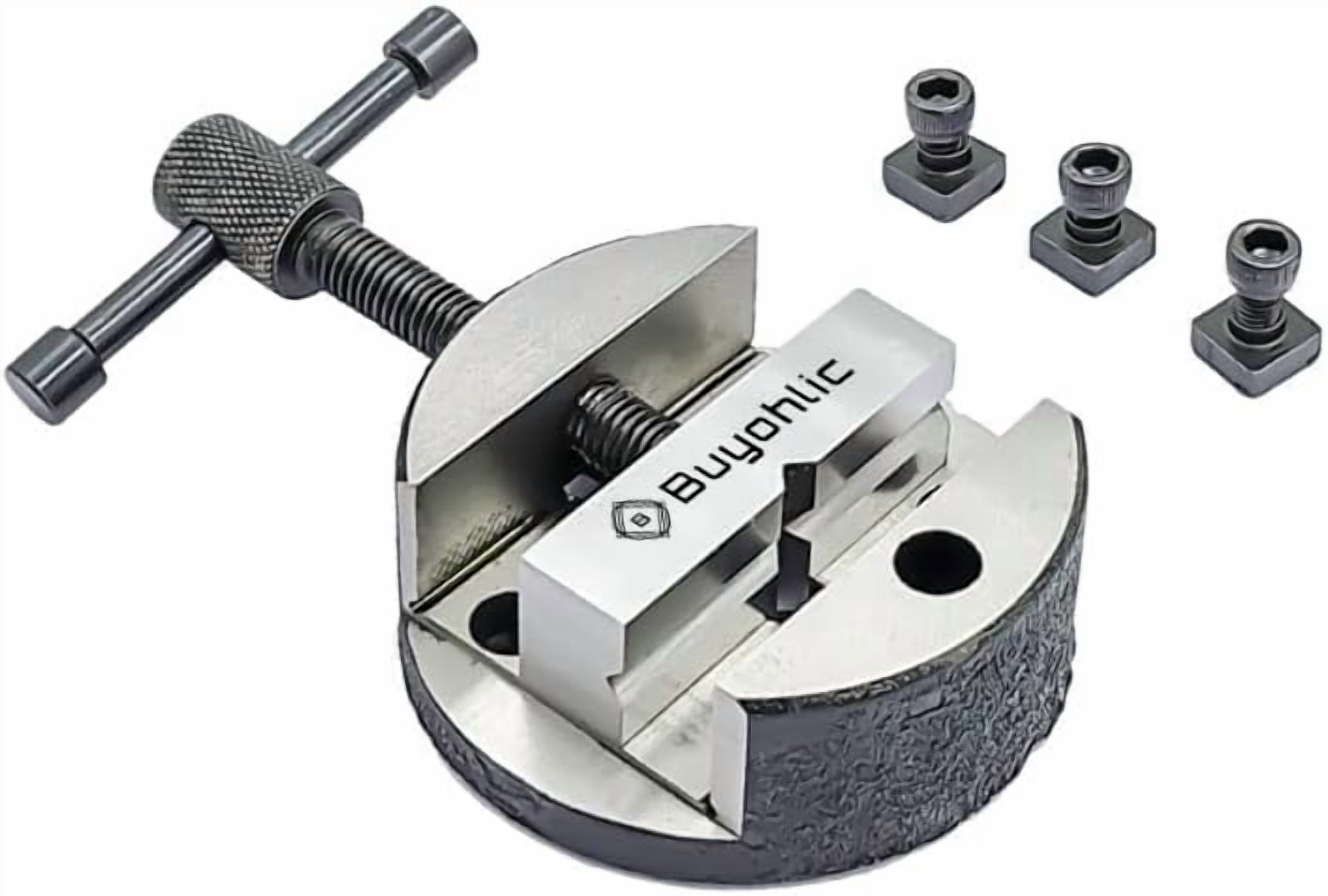 Buyohlic Round Vise Vice for 3" & 4" Rotary Table + 3 Fixing Tee Nut ...