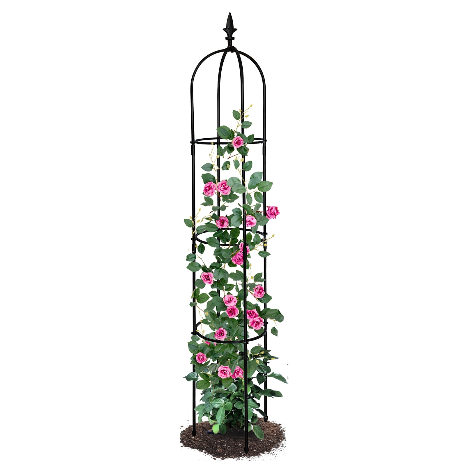 Buytoshop 6.2ft Garden Obelisk Trellis,Rustproof Plastic Coated Metal ...