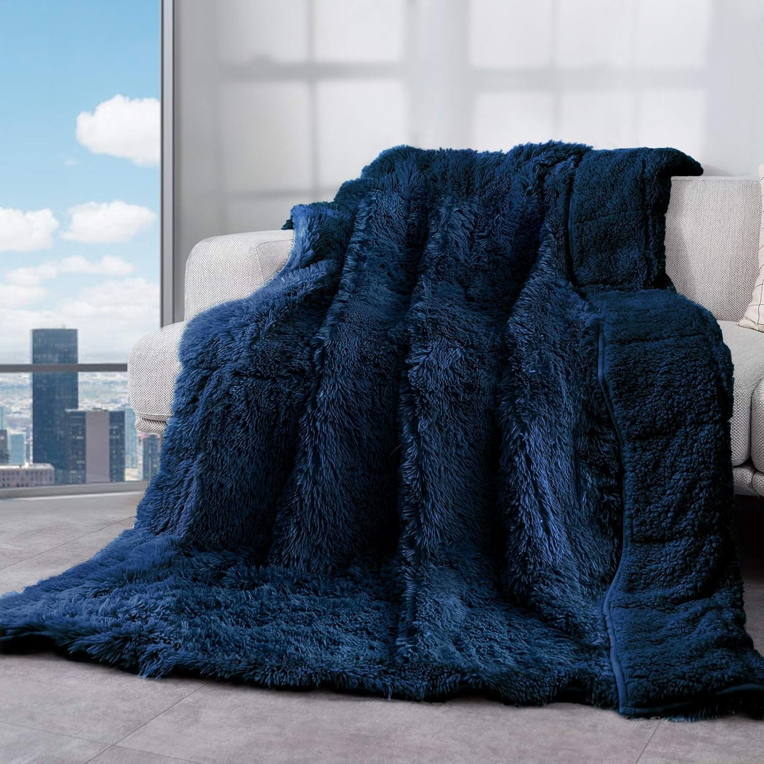 Buzio 15lbs Sherpa Blanket - Luxuriously Plush Soft Weighted Blankets ...