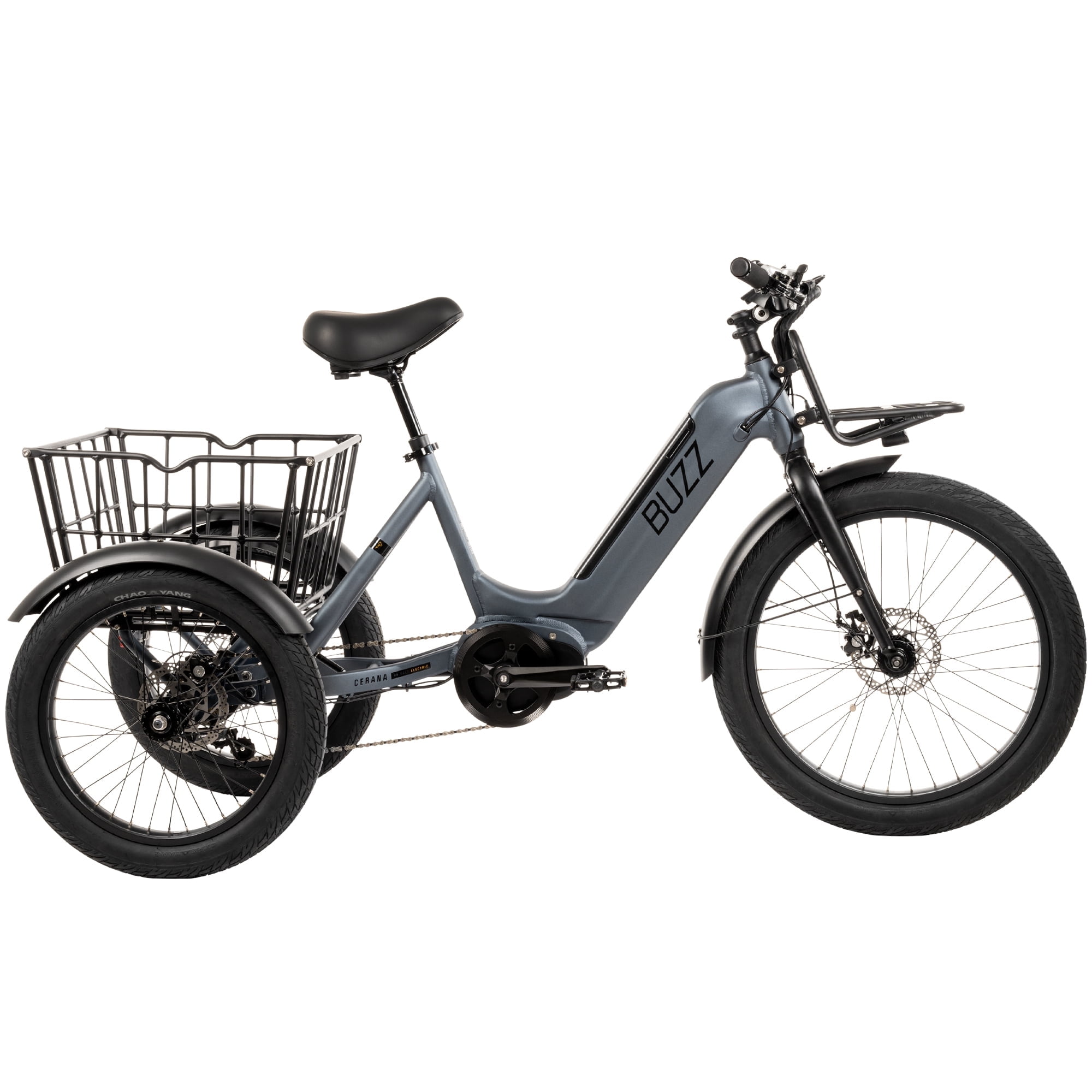 Buzz 24" Cerana 48V Electric Trike, Fits Riders 60"+, Charcoal Gray ...
