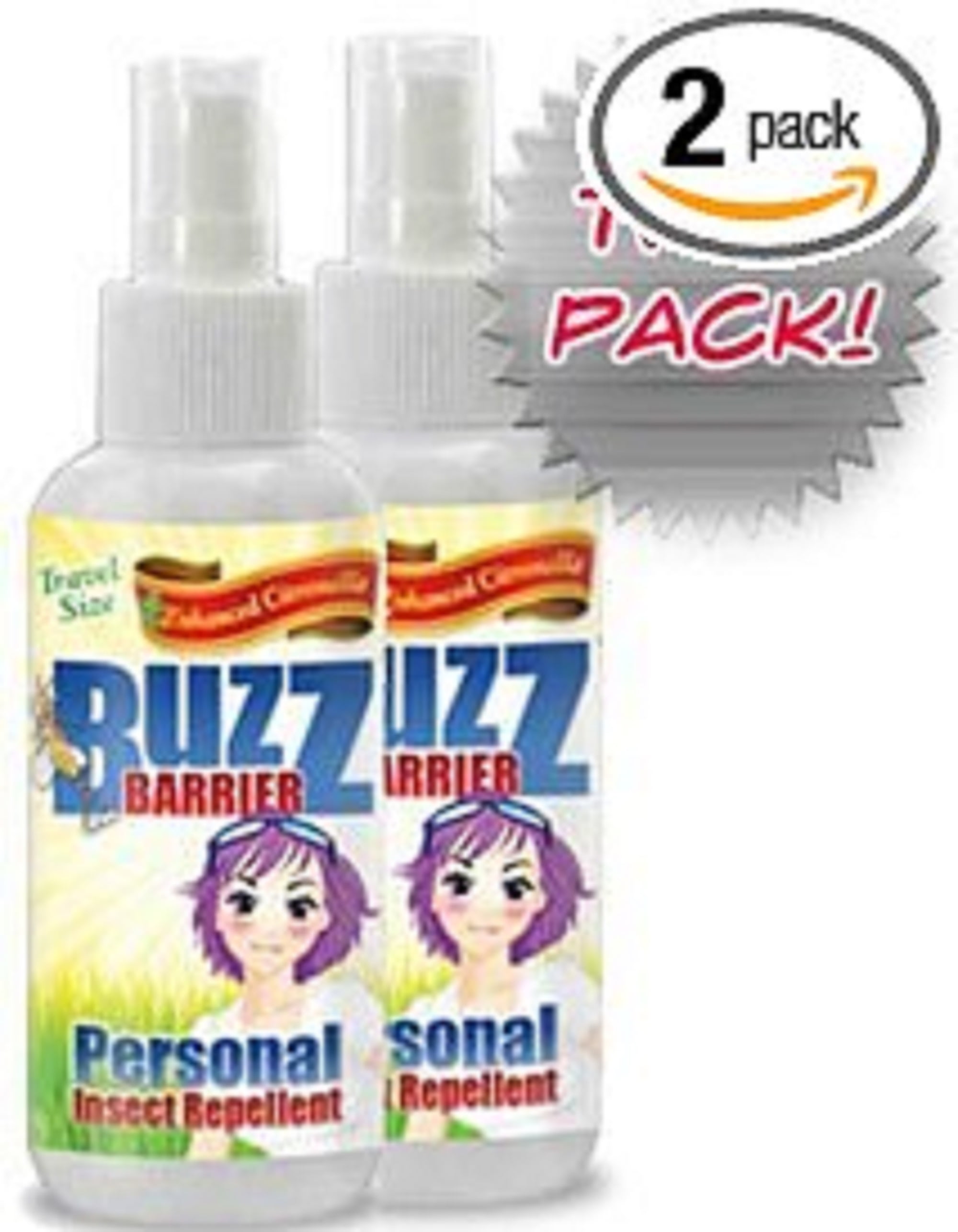 Buzz Barrier Personal Insect Repellent with Enhanced Citronella - Keeps ...