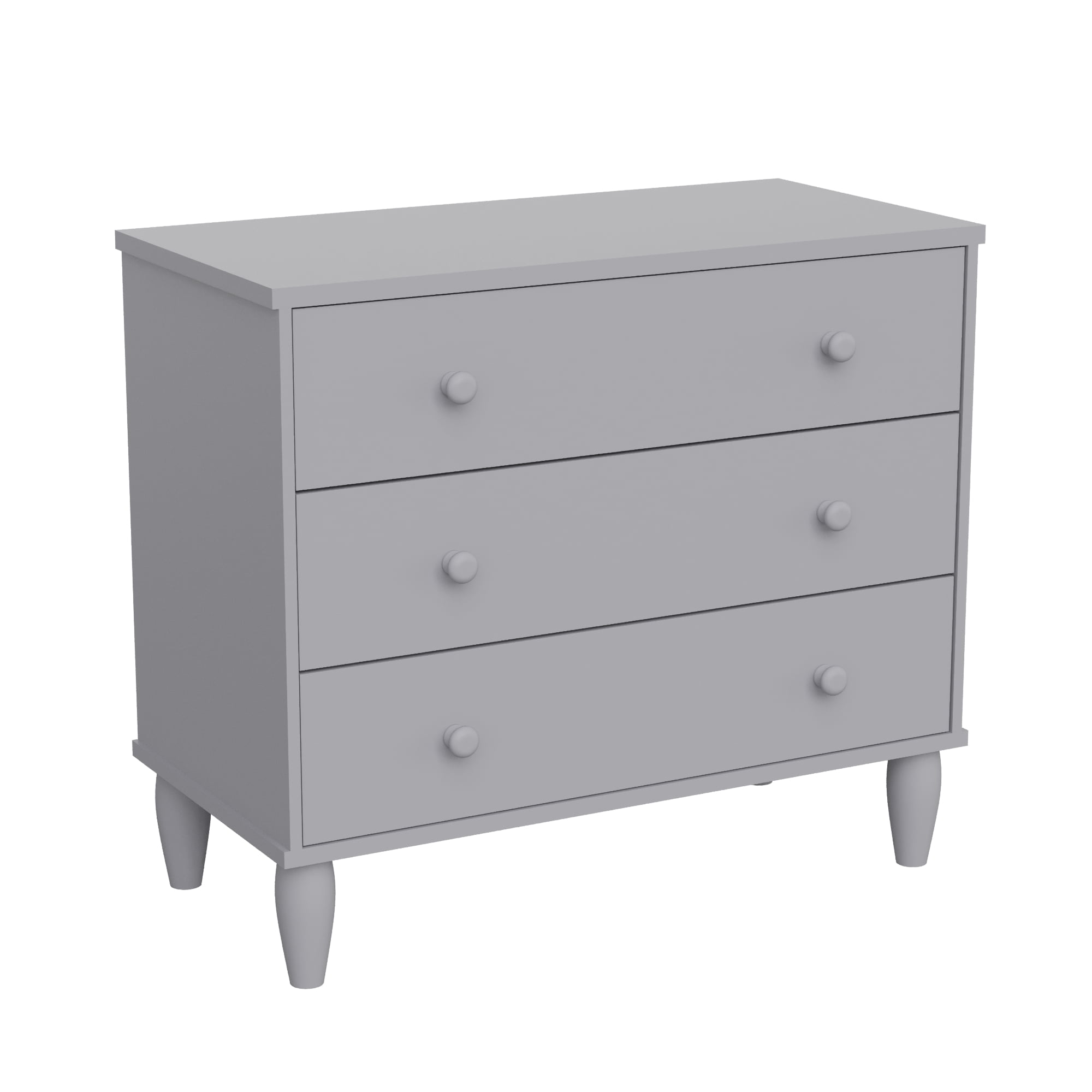 Buzz & Bloom Small Kids 3-Drawer Wood Dresser Chest for Bedrooms, Gray ...