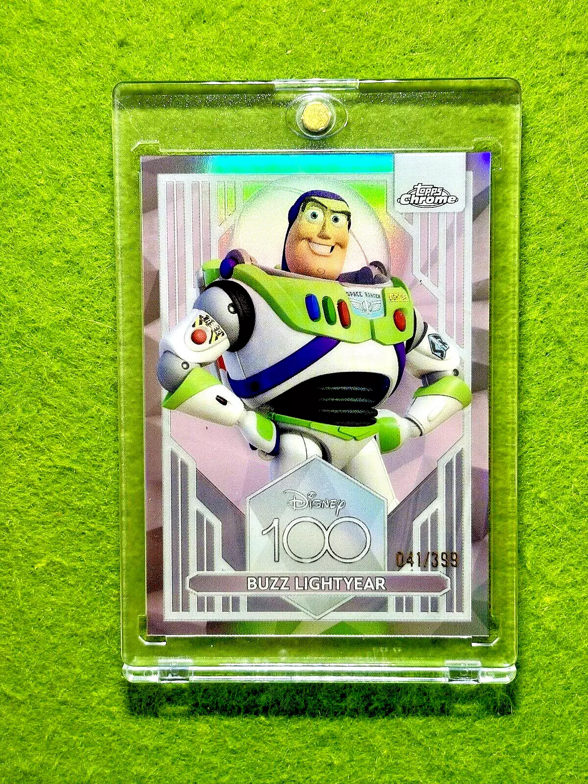 Buzz LightYear DISNEY 100 PINK REFRACTOR # /399 Toy Story CARD 2023 ...