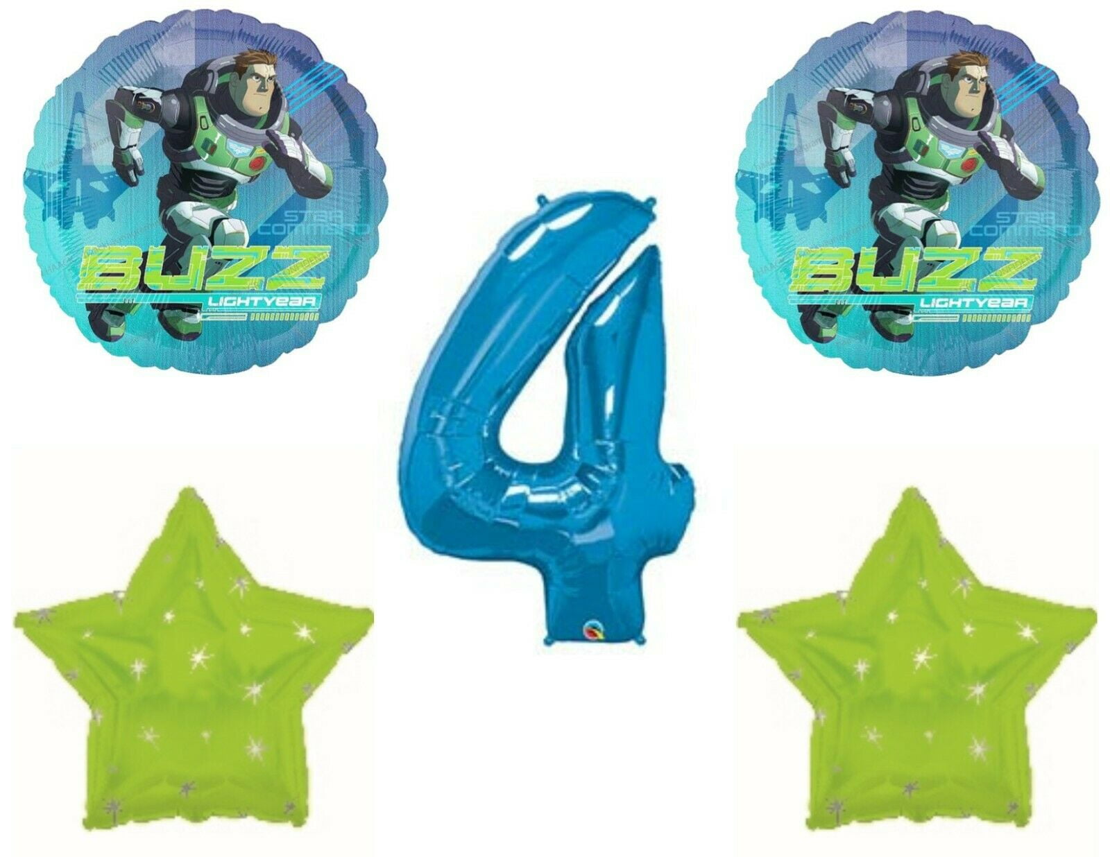 Buzz Lightyear 4th Fourth Happy Birthday Party Balloons Decorations ...