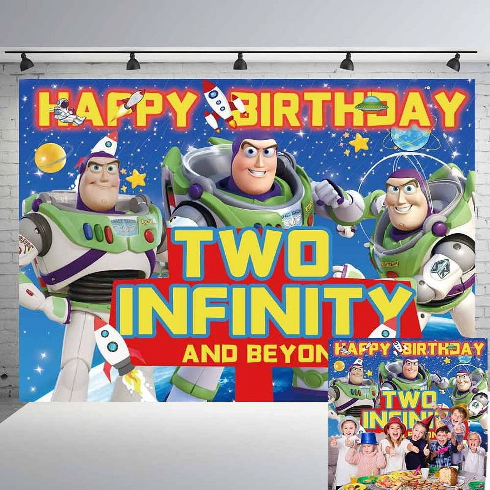 Buzz Lightyear Backdrop Banner Party Supplies Poster Movie Theme Background for Photography Kids ...