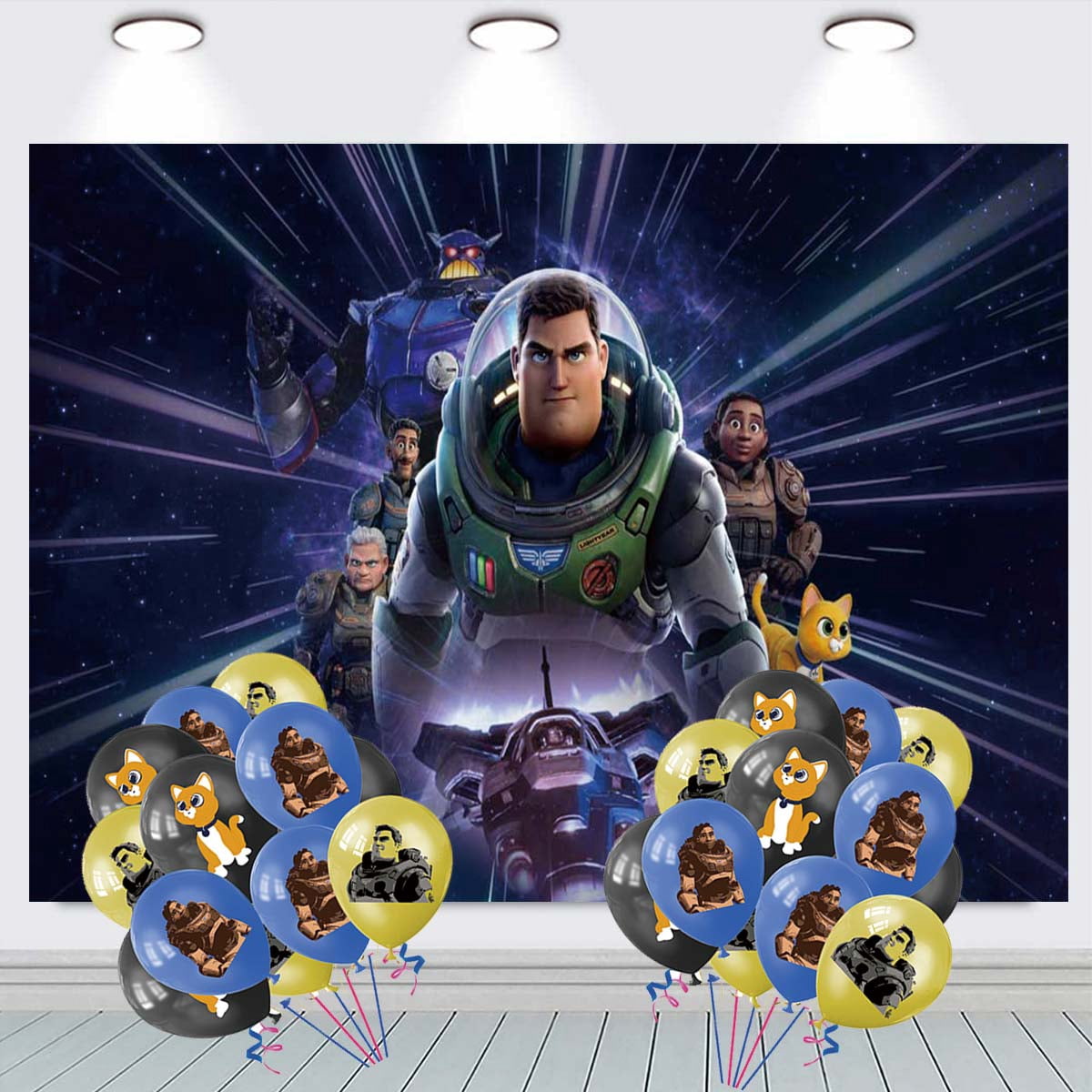 Buzz Lightyear Birthday Balloons Party Supplies Banner Backdrop ...