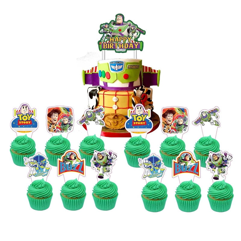 Buzz Lightyear Cake Topper Cupcake Set Party Supplies Decoration ...
