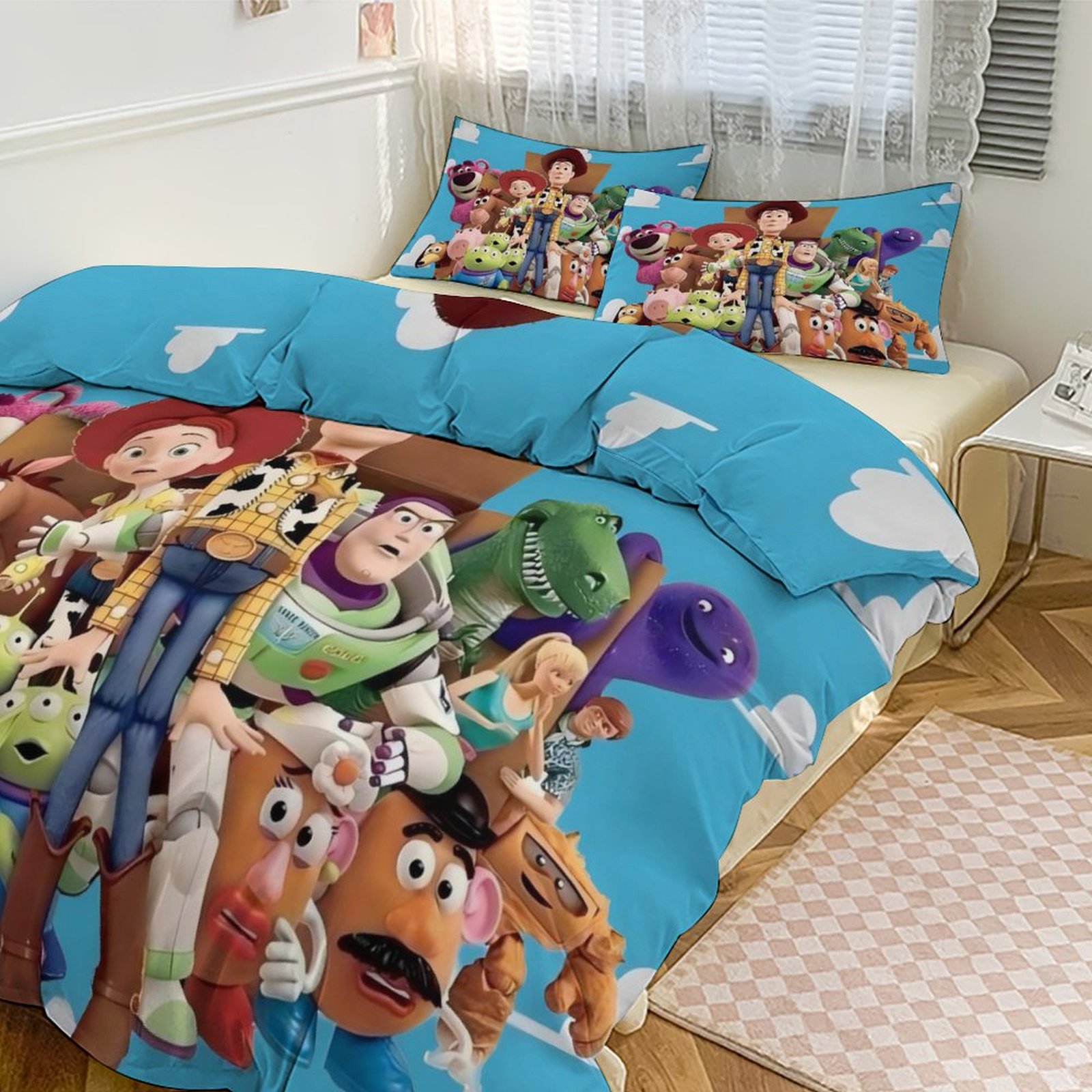 Buzz Lightyear Cartoon Sheet Set 3 Piece Bedding Set Cute Christmas ...