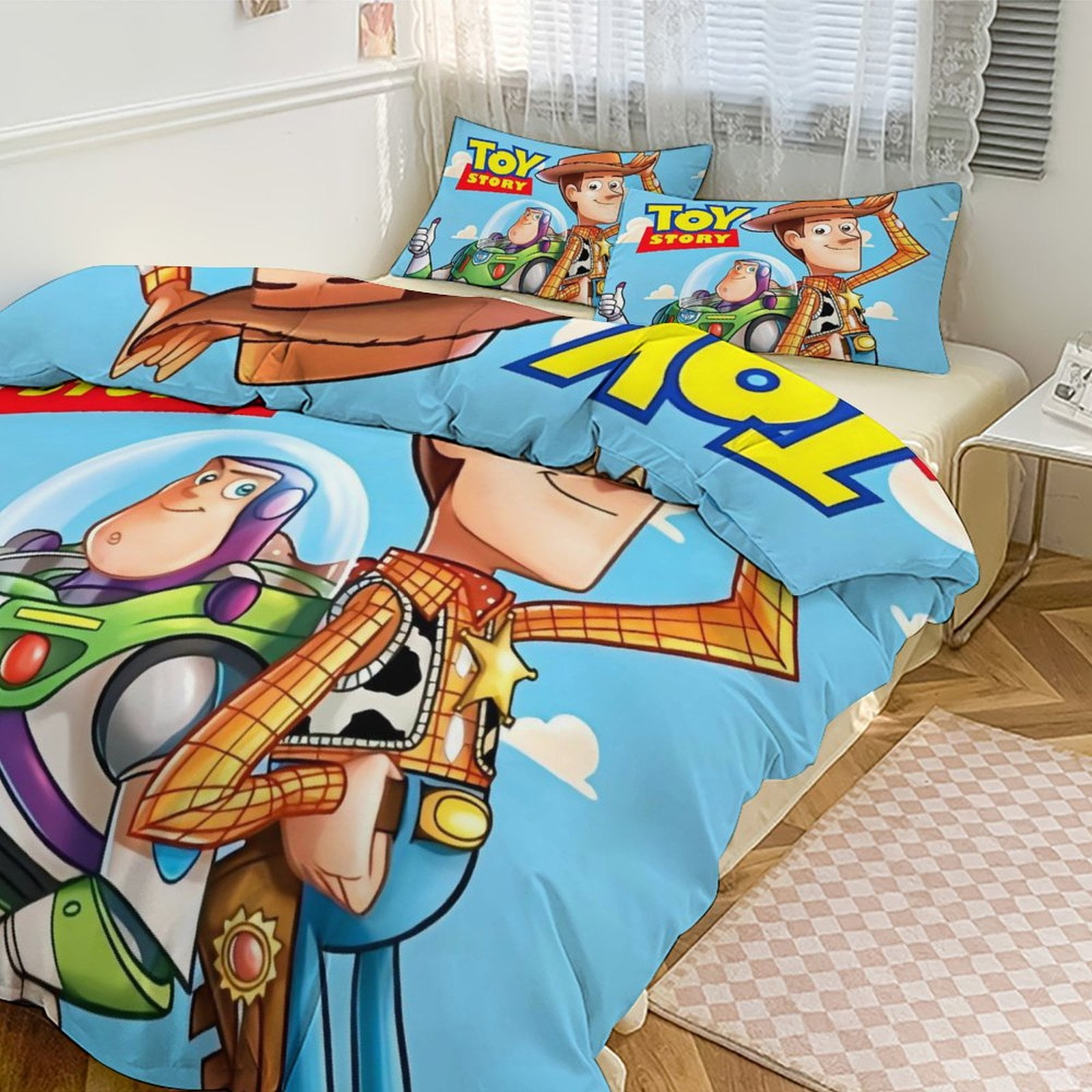Buzz Lightyear Cartoon Sheet Set 3 Piece Bedding Set Cute Christmas ...