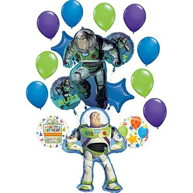 Buzz Lightyear Party Supplies Birthday Theme 17 pc Balloon Bouquet ...