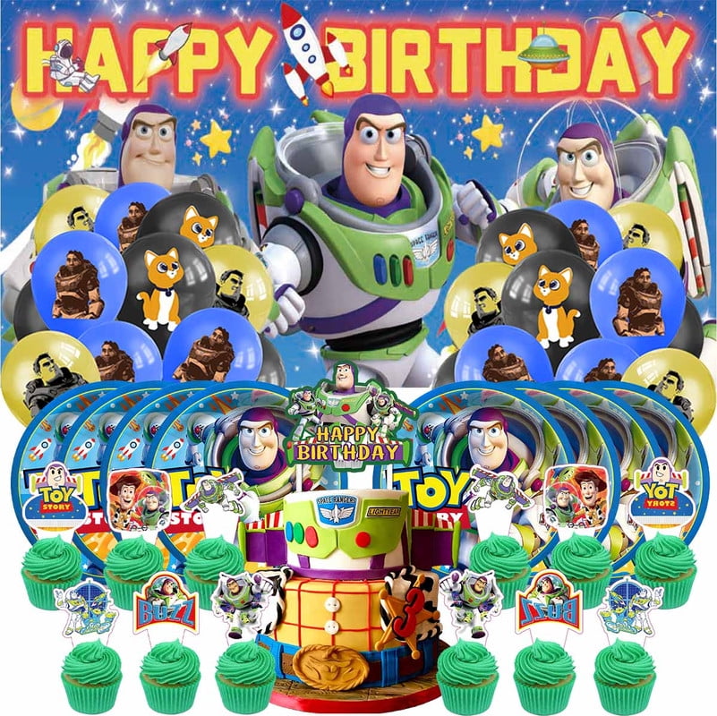 Buzz Lightyear Party Supplies Set Balloons Decorations Birthday Plates ...