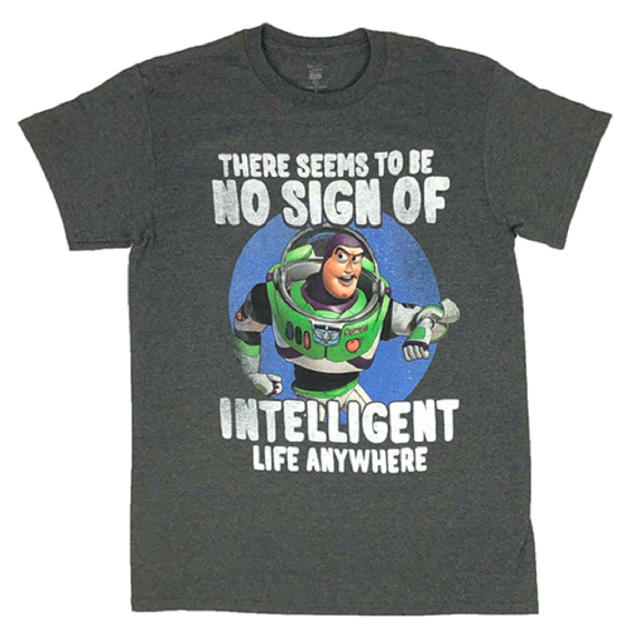 Buzz Lightyear "There Seems to Be No Intelligent Life" Men's Gray T ...