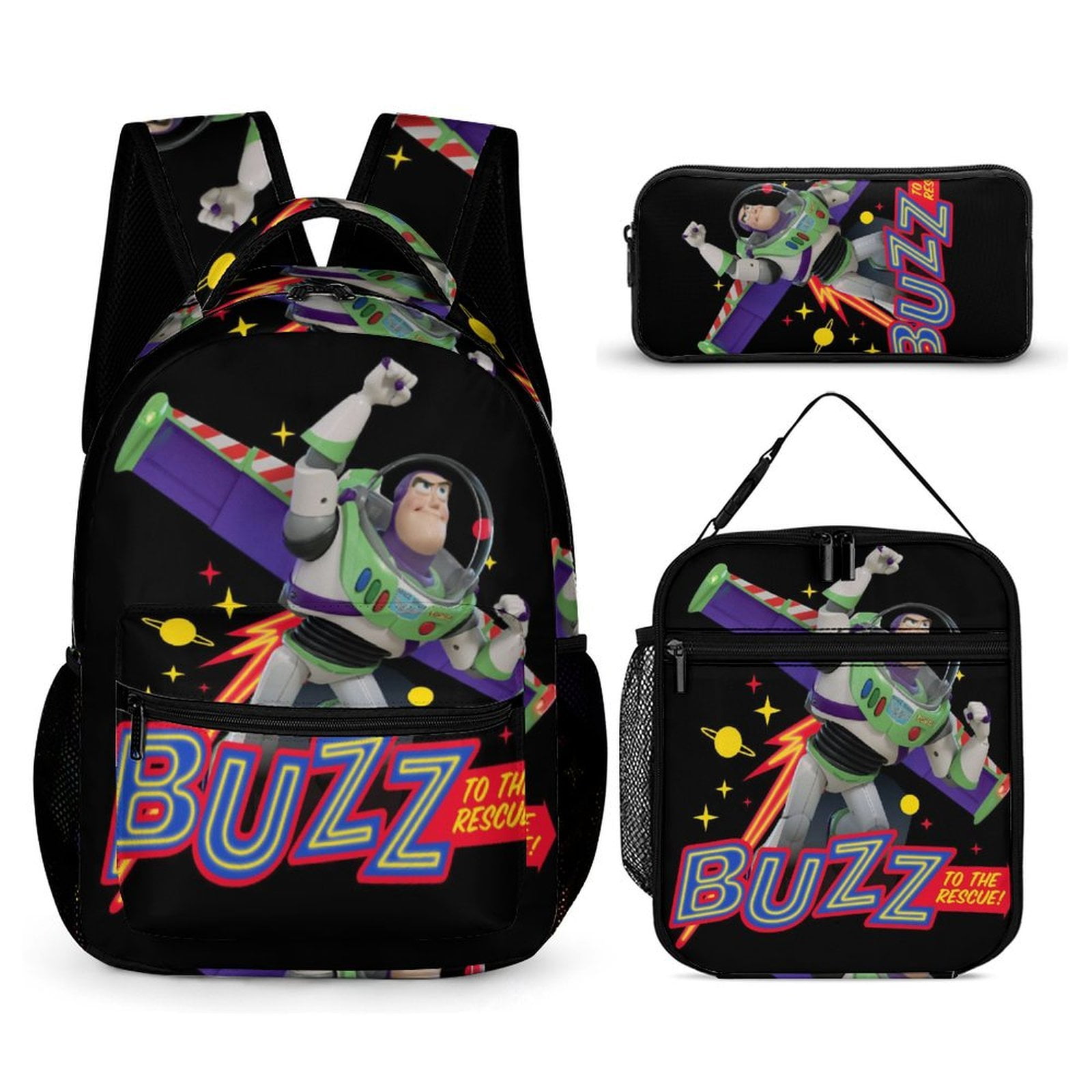 Buzz Lightyear Toy Story 3Pcs Backpacks Sets Book Bag with Lunch Bag ...