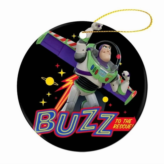 Buzz Lightyear Toy Story Noel Ornament Noel Round Ceramic Ornament 2D ...