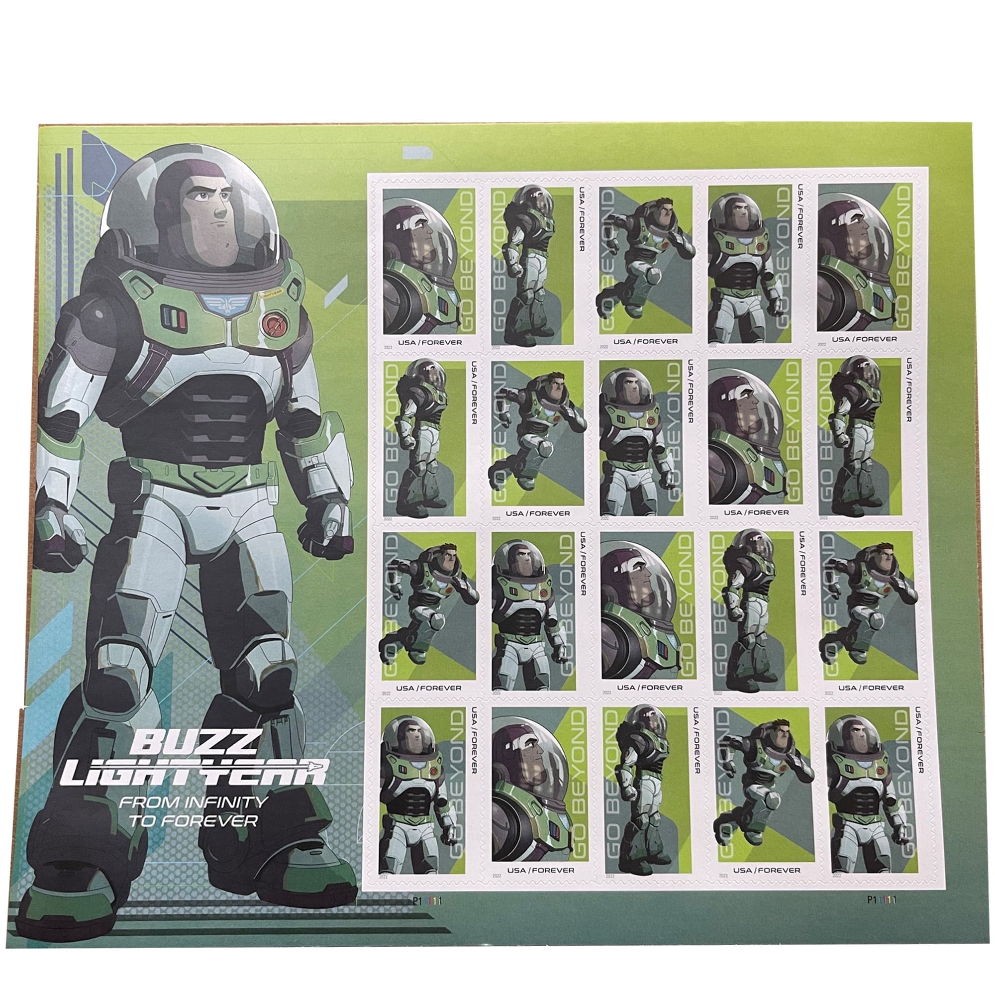 USPS, Forever Postage Stamp, 1 Sheet of 20, Buzz Lightyear Space ...