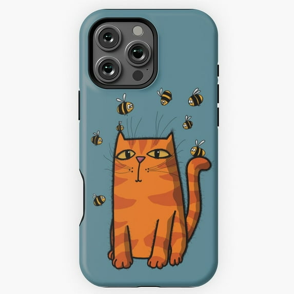 Buzzing Around Funny Cat Bee Meme Art iPhone Case 11 12 13 14 15 16 17 ...