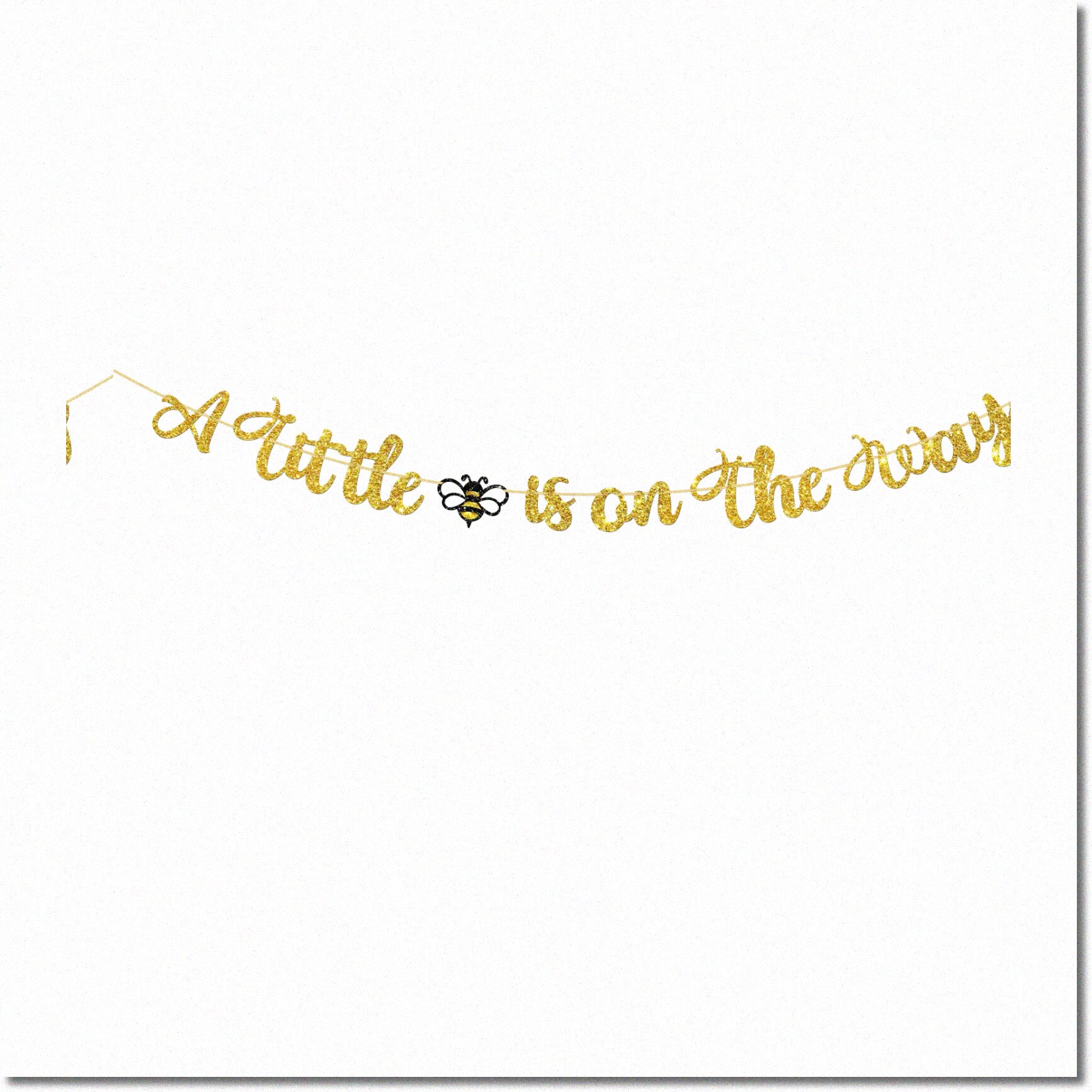 Buzzing Baby Shower: Bee Theme Welcome Banner with Gold Glitter ...