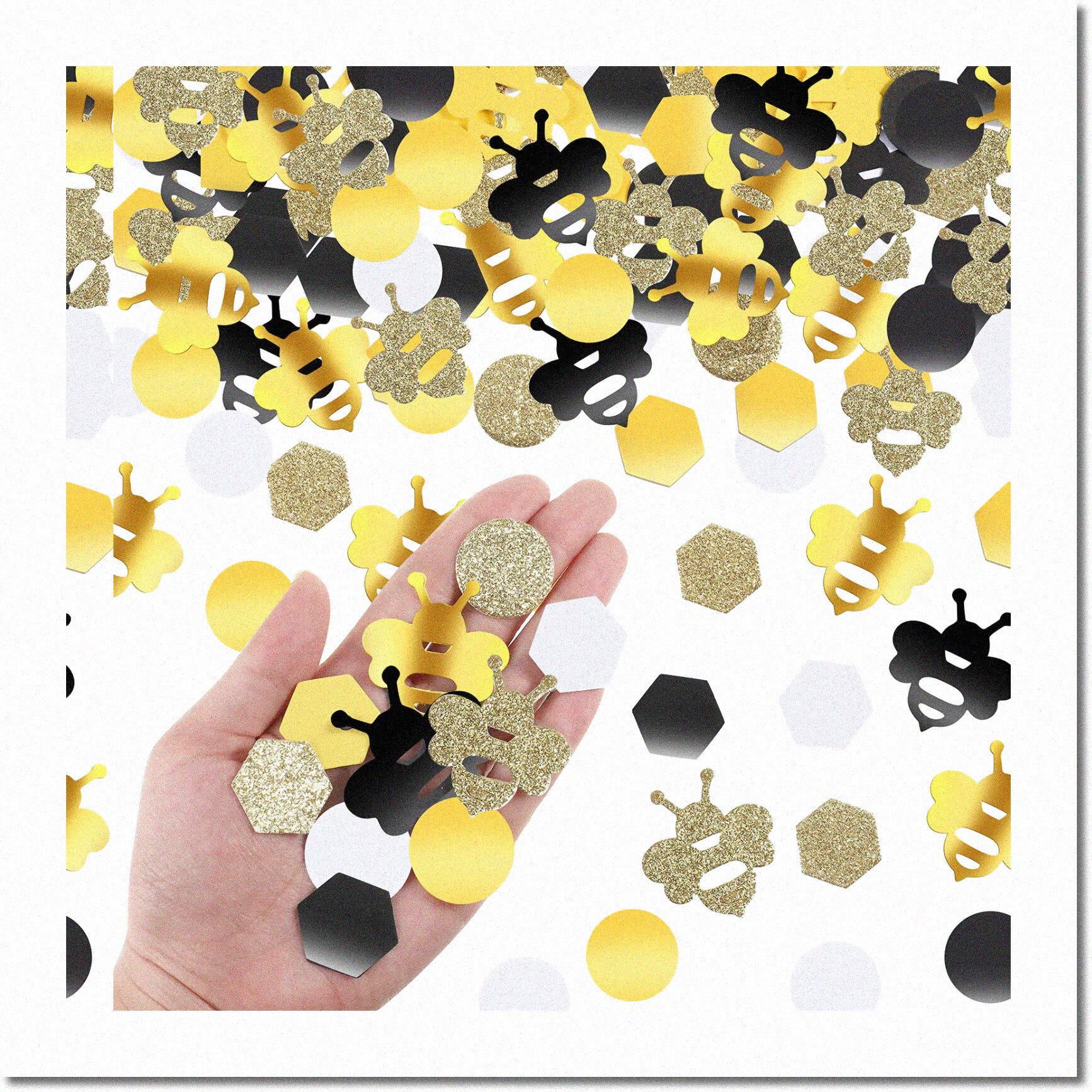Buzzing Bee Party Pack - 410 Pieces of Gold Glitter and Yellow Black ...