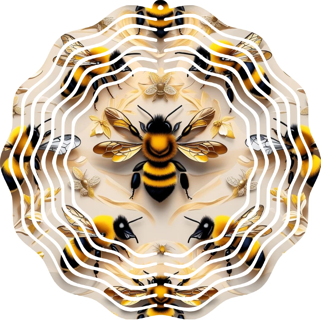 Buzzing Bumble Bee Kinetic Wind Spinner 10" Metal Outdoor Garden Yard ...