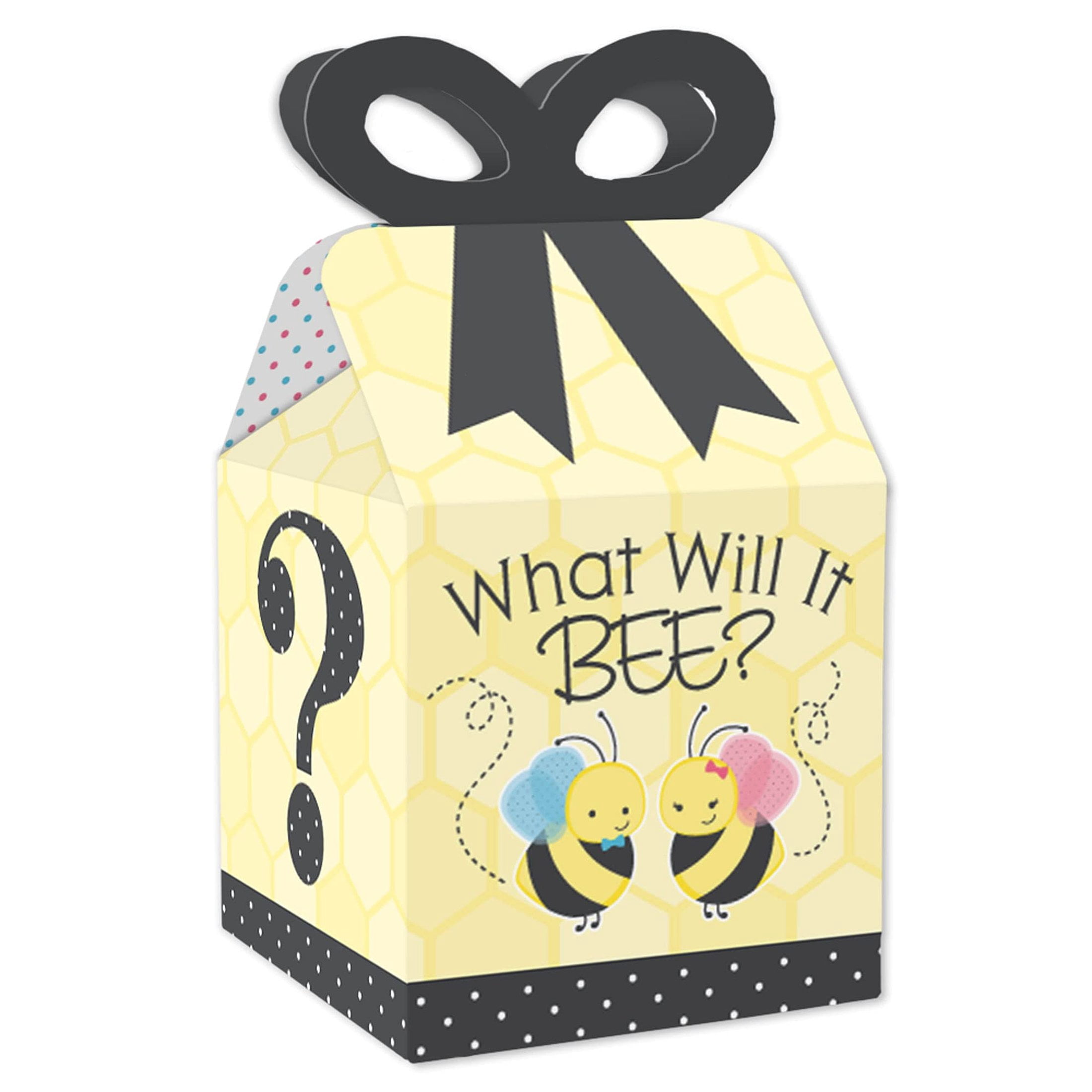 Buzzing Joy Square Favor Gift Boxes for Gender Reveal Parties - Set of ...