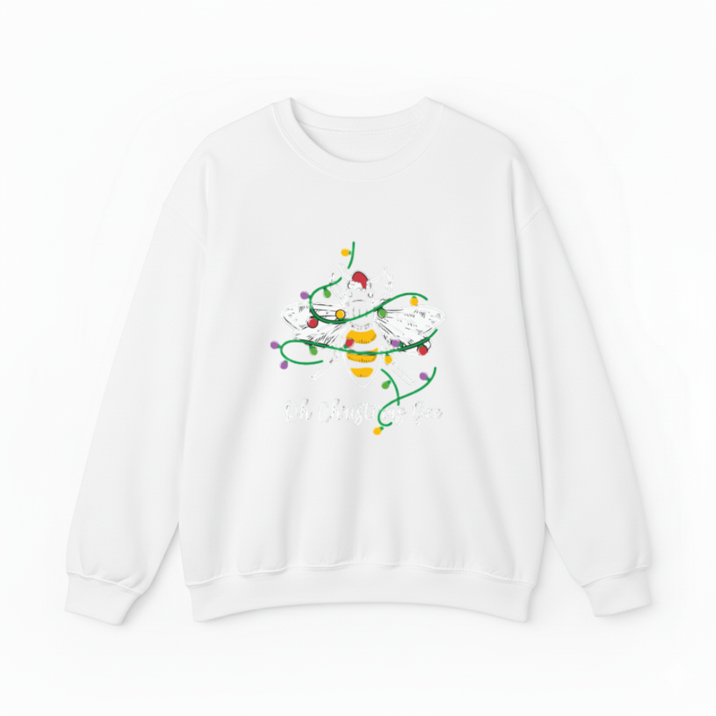 Buzzing Oh Christmas Bee Funny Holiday Lights Graphic Design Sweatshirt ...