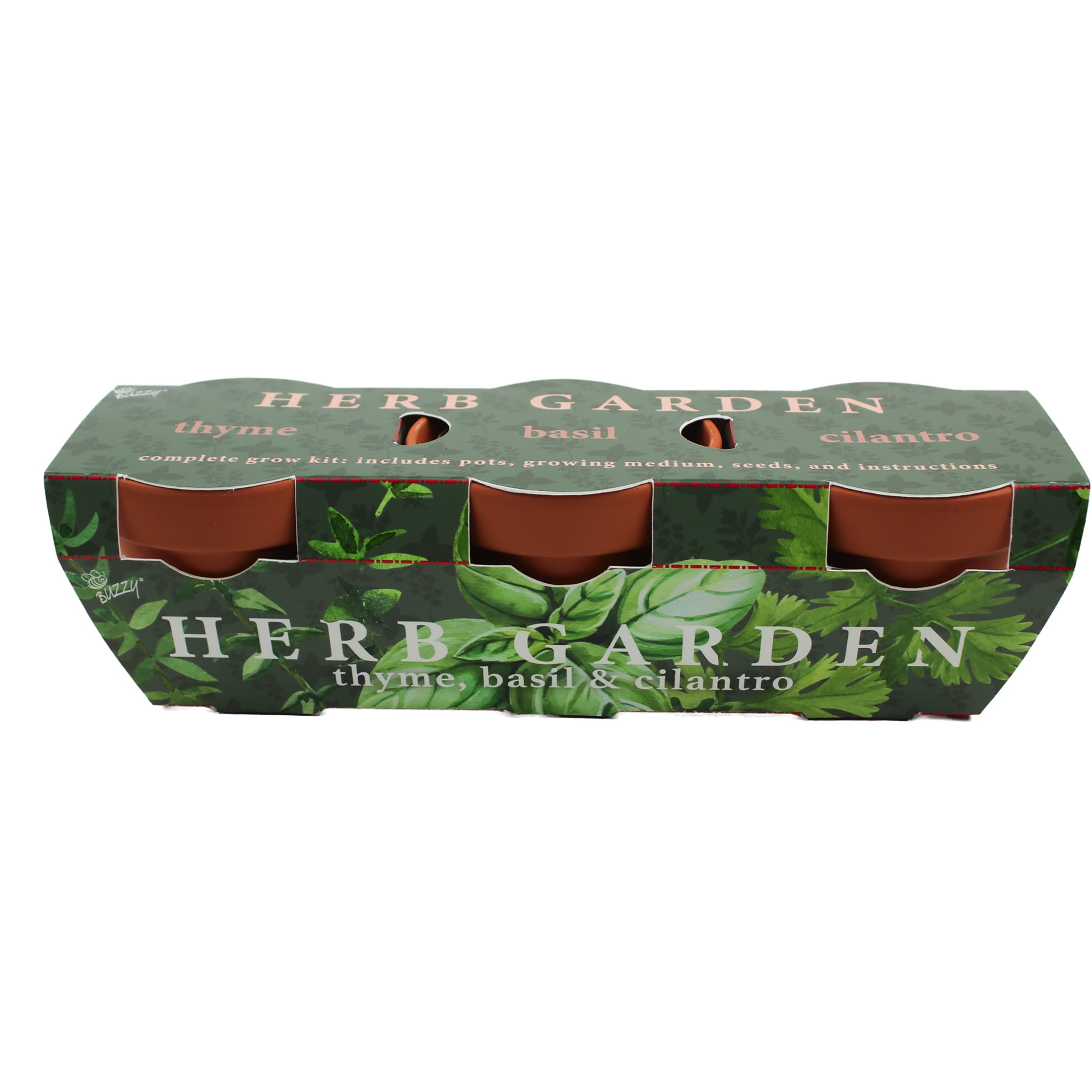 Buzzy 3-Pot Herb Garden Terracotta Grow Kit - Walmart.com