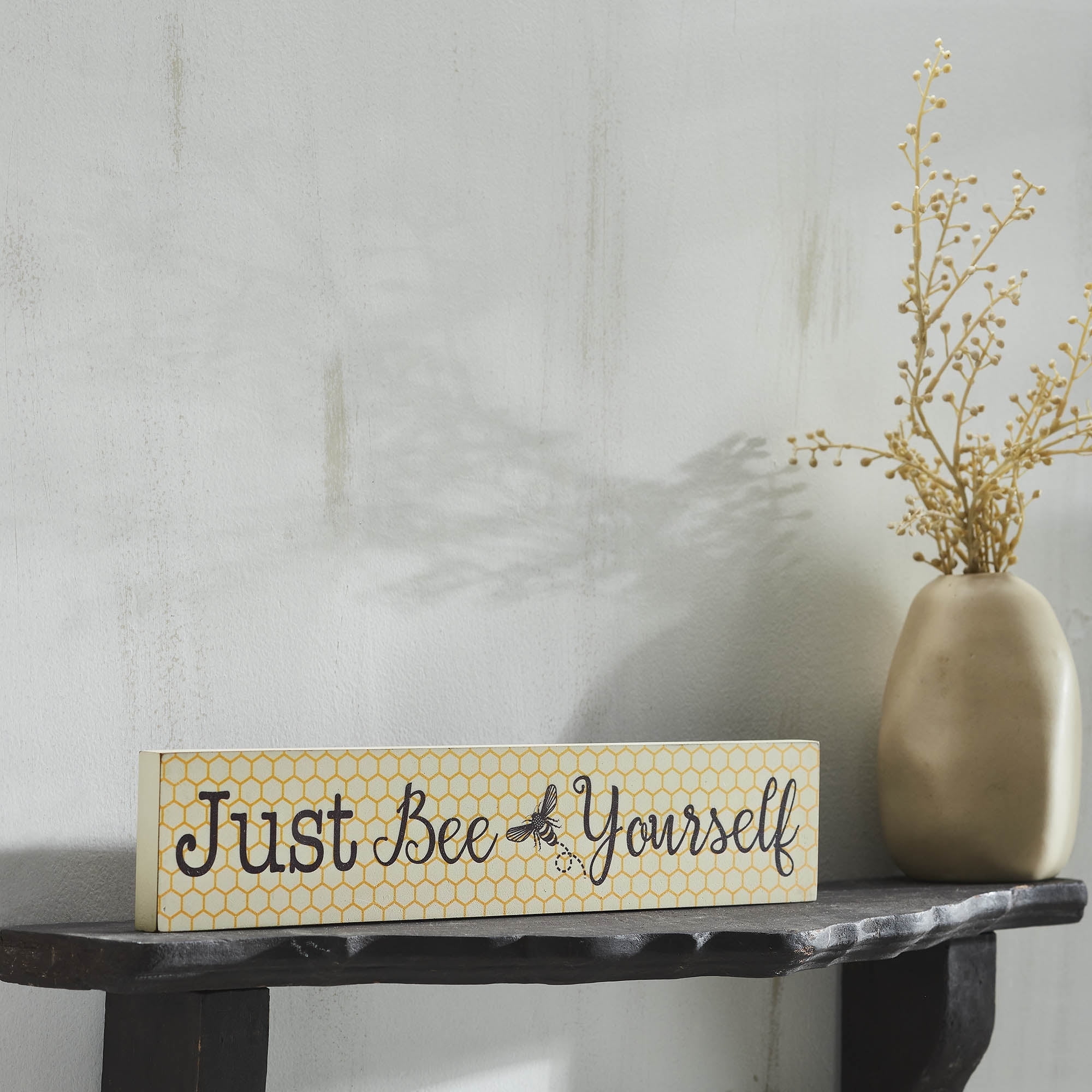 VHC Brands Buzzy Bees Just Bee Yourself MDF Wall Sign 3x14, Spring ...