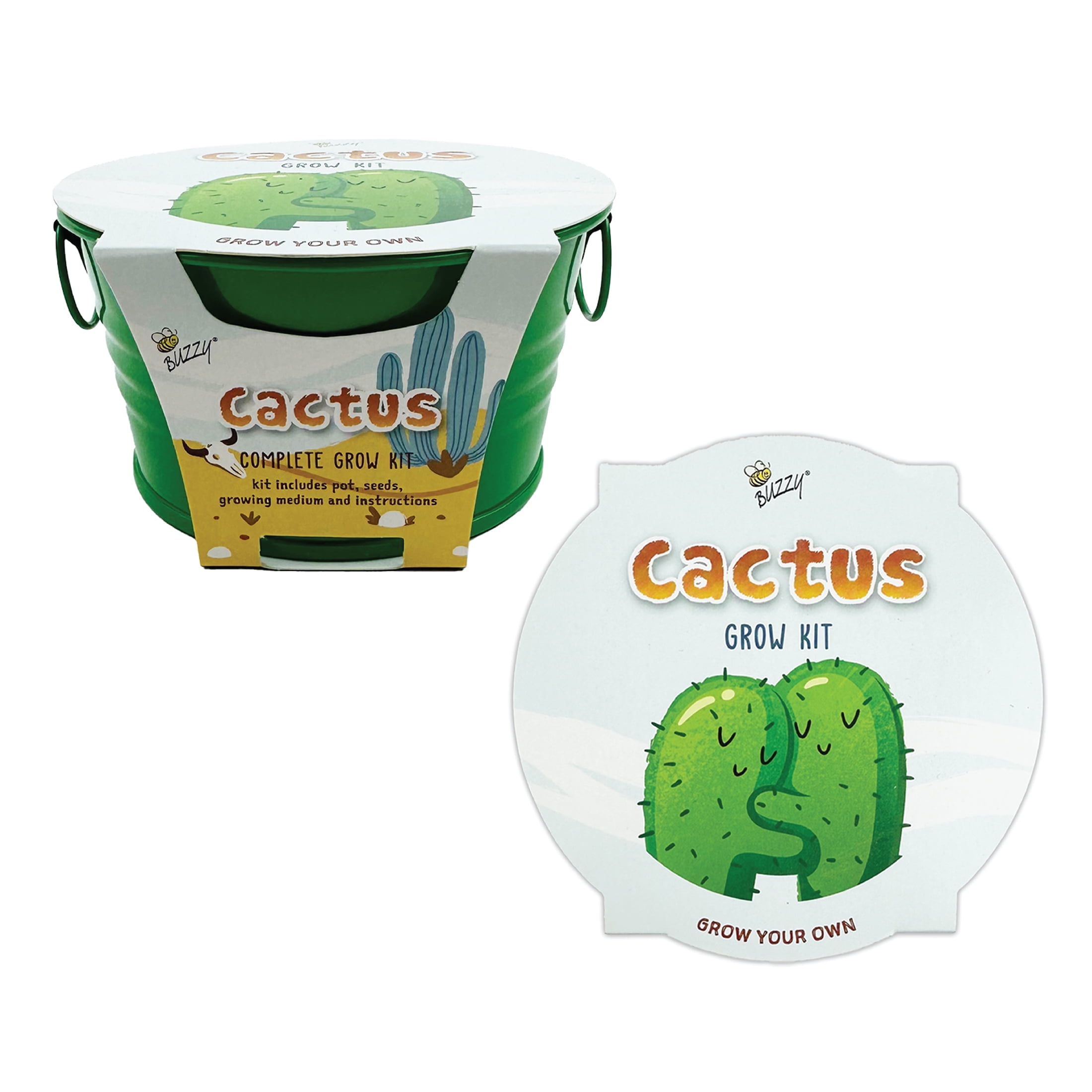 Buzzy Seeds Kids Cactus Mini Basin Grow Kit Indoor Seed Starter Kit ...